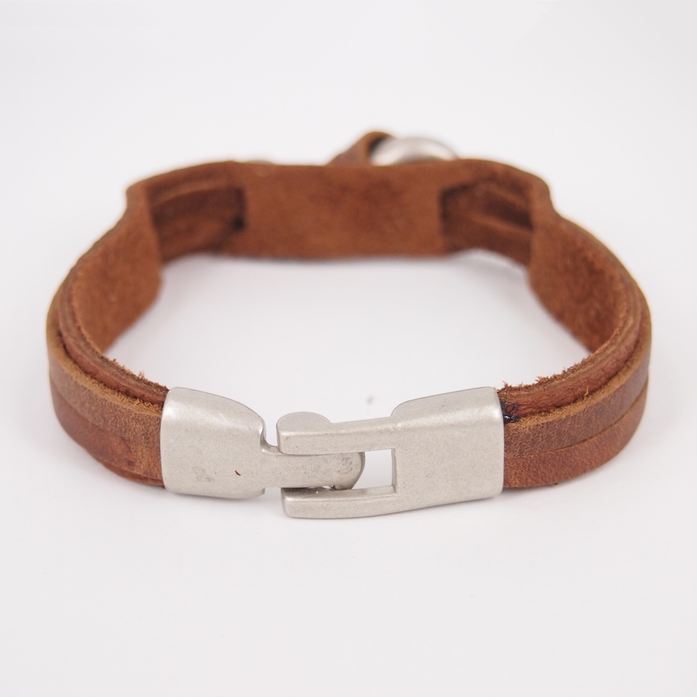 Handmade Leather Infinity Logo Bracelet Brown on Luulla